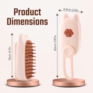 Cat Steam Brush - 2024 New Rechargeable 3-in-1 Hair Comb Self-Cleaning Pet Grooming Tool for Long and Short Hair Cats and Dogs, with Steamy Massage Shedding Relief