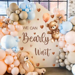 Baby Shower Sign Decorations Decal We Can Bearly Wait Sign for Backdrop Gender Reveal Party Decoration for Balloon Arch Boy or Girl Sticker Baby Bear Welcome Signs for Pregnancy Party Photo Background