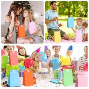 VGOODALL 24PCS Colored Paper Bags, Party Favor Treat Bags with Stickers Goodie Bags 8 Colors for Wedding Birthday Baby Shower 8.7”x 4.7”x 3”