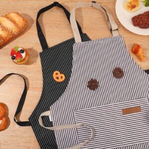 XLSXEXCL 2 Pack Stripes Kids Apron, Kids Cooking Aprons with 2 Pockets, Cute Kids Aprons for Cooking for Boys and Girls Adjustable Chef Baking Aprons Artist Apron for Cooking, Cleaning, Painting