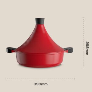 Xgxoz Tagine Pot 28 Cm Micro Pressure Cooker Non-Stick Coating Aluminium with Cone-Shaped Food Cooking Pot Home Cooking Kitchen Restaurant Cookware Serving Dish Gift