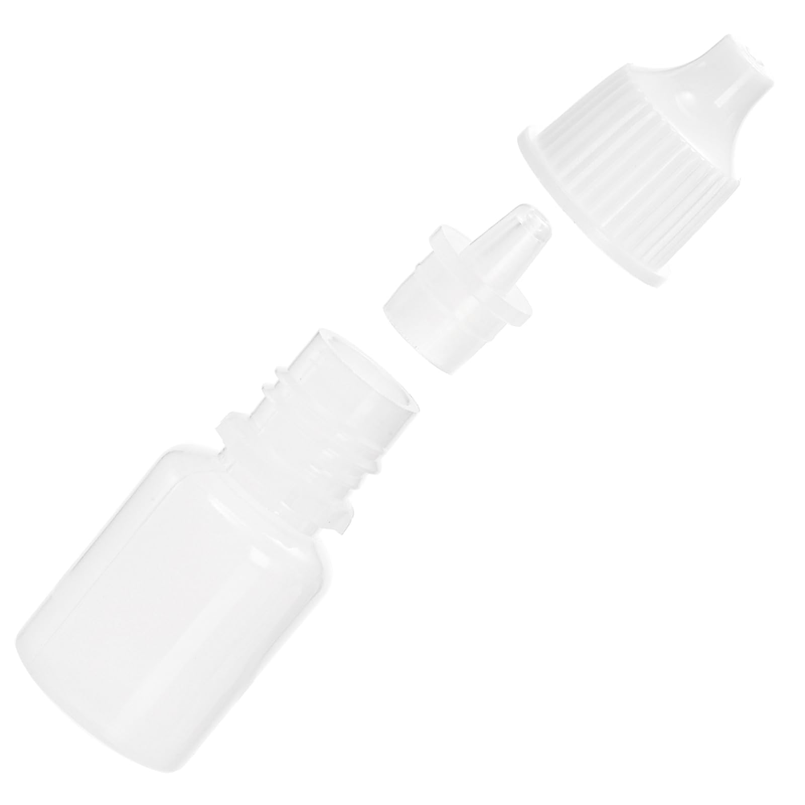 Nicunom 150 Pcs Plastic Dropper Bottle, 5ML Empty Plastic Squeezable Dropper Bottles White Eye Dropper Bottles Portable Eye Liquid Dropper with Cap and Plug