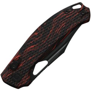 Kunwu Knives DJANGO Crossbar Lock Red/Blk KUNX707A1