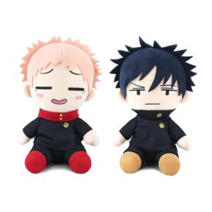 qaheart 2pcs itadori yuji and fushiguro megumi soft figure pillow, 9.05'' anime soft figure hug pillow cushions sofa home decoration collectible for fans