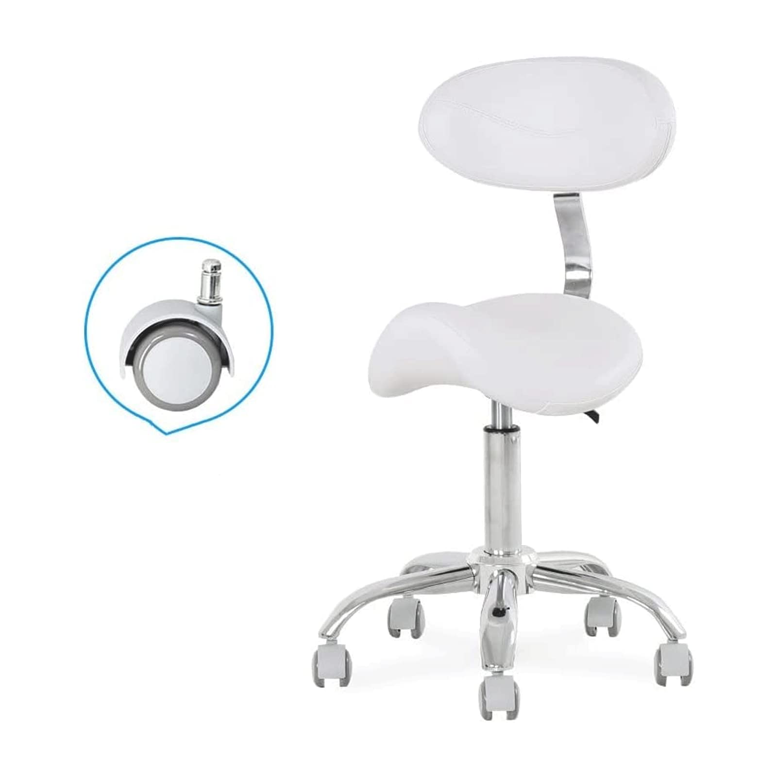 WFCMJ Comfortable Barstools Mobile Chair Ophthalmic Saddle Chair Doctor's Stool Pu Leather Dentist Chair Saddle Stool Rolling Ergonomic Swivel Chair Advanced