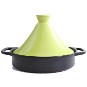 xgxoz tagine cooking pot ceramic tagine cookware tajine with enameled cast iron base tagine pot with handle nonstick saucepan,green