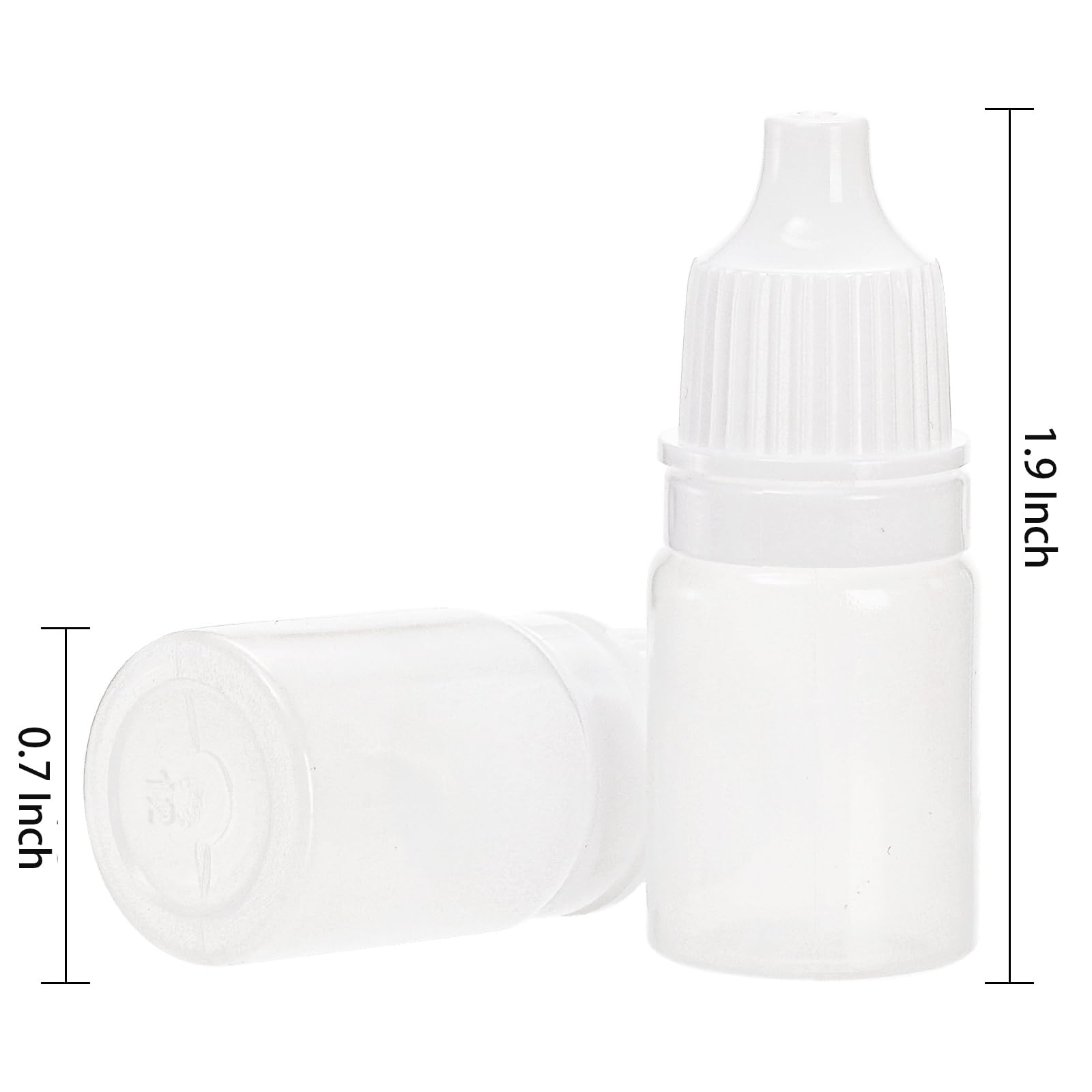 Nicunom 150 Pcs Plastic Dropper Bottle, 5ML Empty Plastic Squeezable Dropper Bottles White Eye Dropper Bottles Portable Eye Liquid Dropper with Cap and Plug