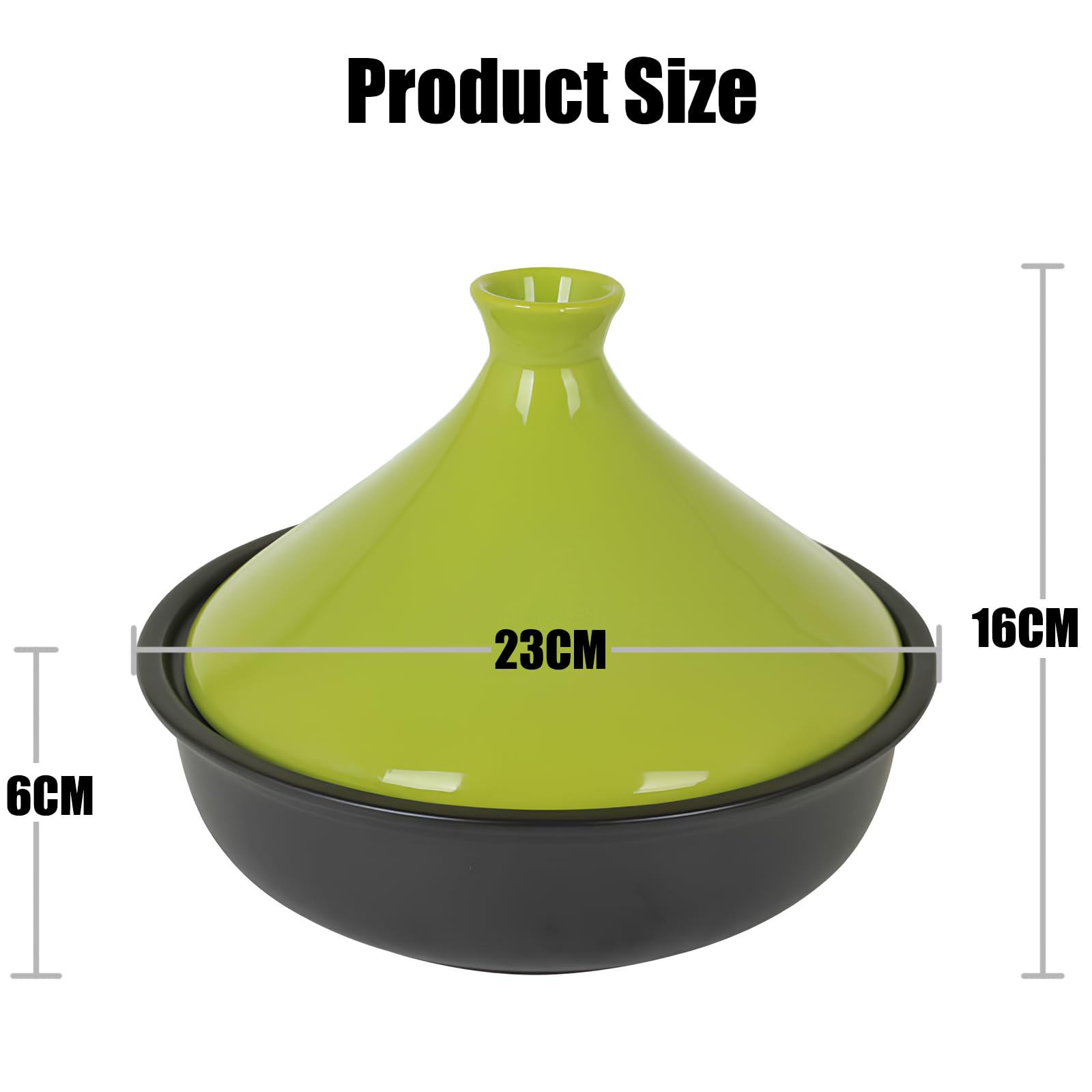 Xgxoz Ceramic Cooking Pot Non-Stick Tajine with Cone-Shaped Lid, Enameled Tajine Pot for Cooking And Stew Casserole