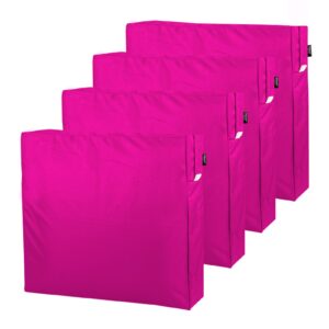 joramoy patio cushion covers 24×24×4 in - waterproof outdoor seat cushion slipcovers replacement set of 4, outdoor chair couch cushion covers for patio furniture with zipper, covers only, pink