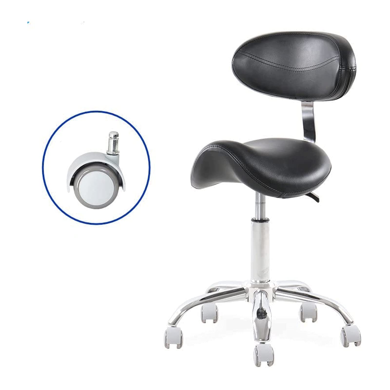 WFCMJ Comfortable Barstools Mobile Chair Ophthalmic Saddle Chair Doctor's Stool Pu Leather Dentist Chair Saddle Stool Rolling Ergonomic Swivel Chair Advanced