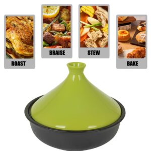 Xgxoz Ceramic Cooking Pot Non-Stick Tajine with Cone-Shaped Lid, Enameled Tajine Pot for Cooking And Stew Casserole