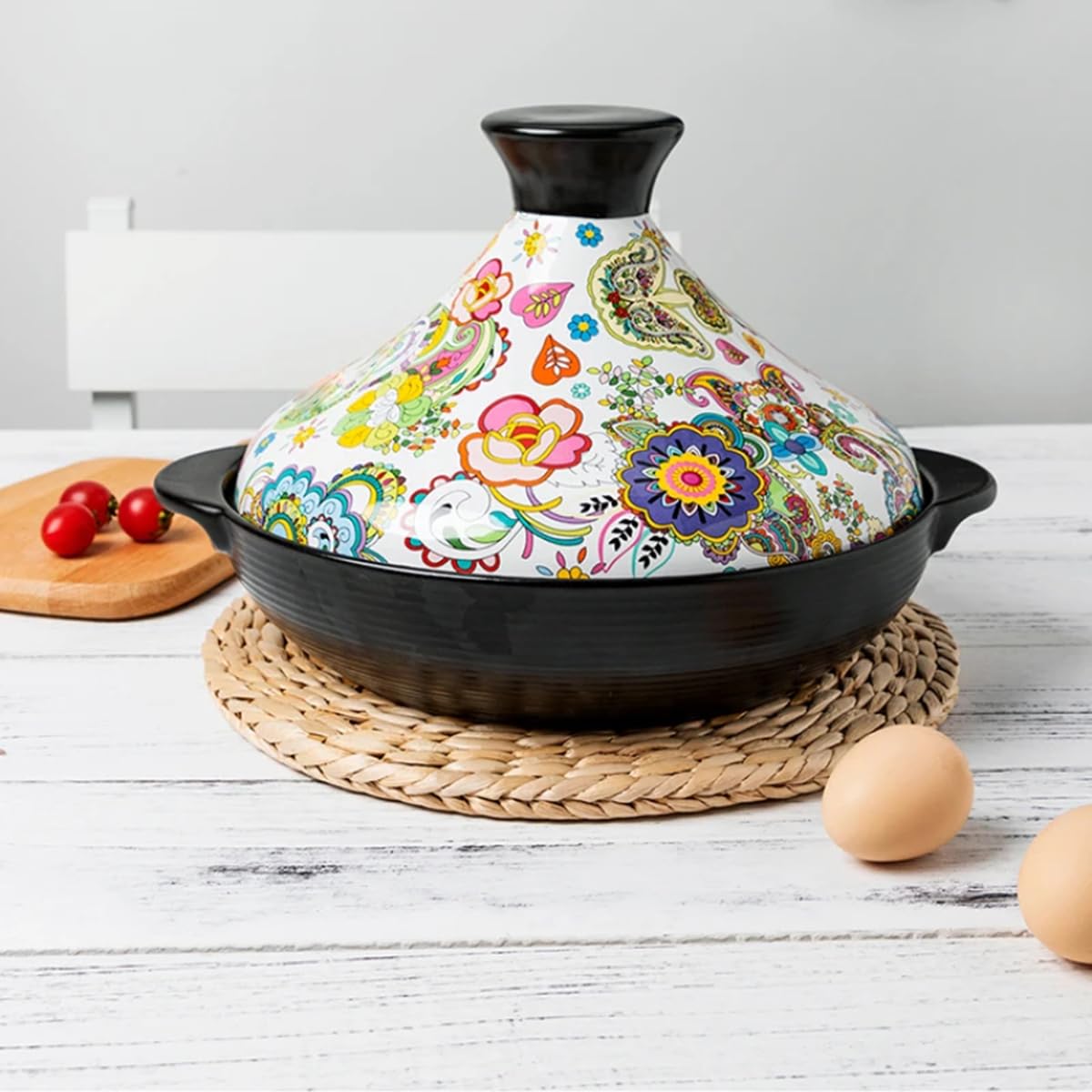 Xgxoz Tagine Pot Ceramic Non Stick Tagine with Lids for Cooking Slow Casserole Dishes Pan Electromagnetic Cooker Tajine Pot