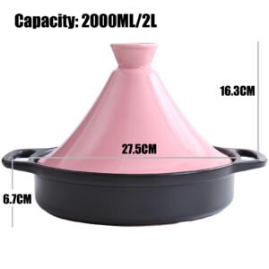 Xgxoz Enameled Cooking Pot Tajine, Premium Cooking Pot Cookware with Ceramic Lid, Enameled Tagine Pot for Home Kitchen