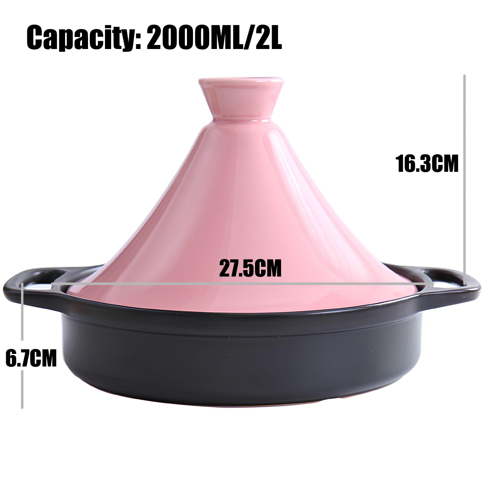 Xgxoz Enameled Cooking Pot Tajine, Premium Cooking Pot Cookware with Ceramic Lid, Enameled Tagine Pot for Home Kitchen