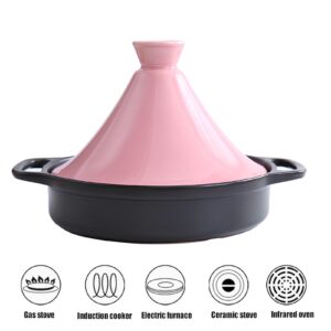 Xgxoz Enameled Cooking Pot Tajine, Premium Cooking Pot Cookware with Ceramic Lid, Enameled Tagine Pot for Home Kitchen