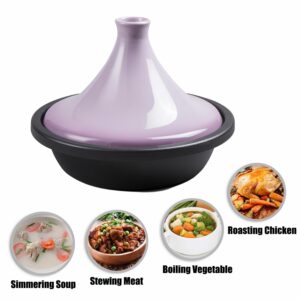 Xgxoz Tagine Pot for Cooking, Premium Cast Iron Cooking Pot Stew Casserole Slow Cooker for Different Cooking Styles