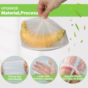 Uponer 3rd Upgraded Plastic Bowl Covers, 100PCS Bowl Covers for Bread Proofing, 3 Sizes Plastic Covers for Bowls with Elastic, Food Grade Safe Material Food Covers, Bowl Covers Elastic