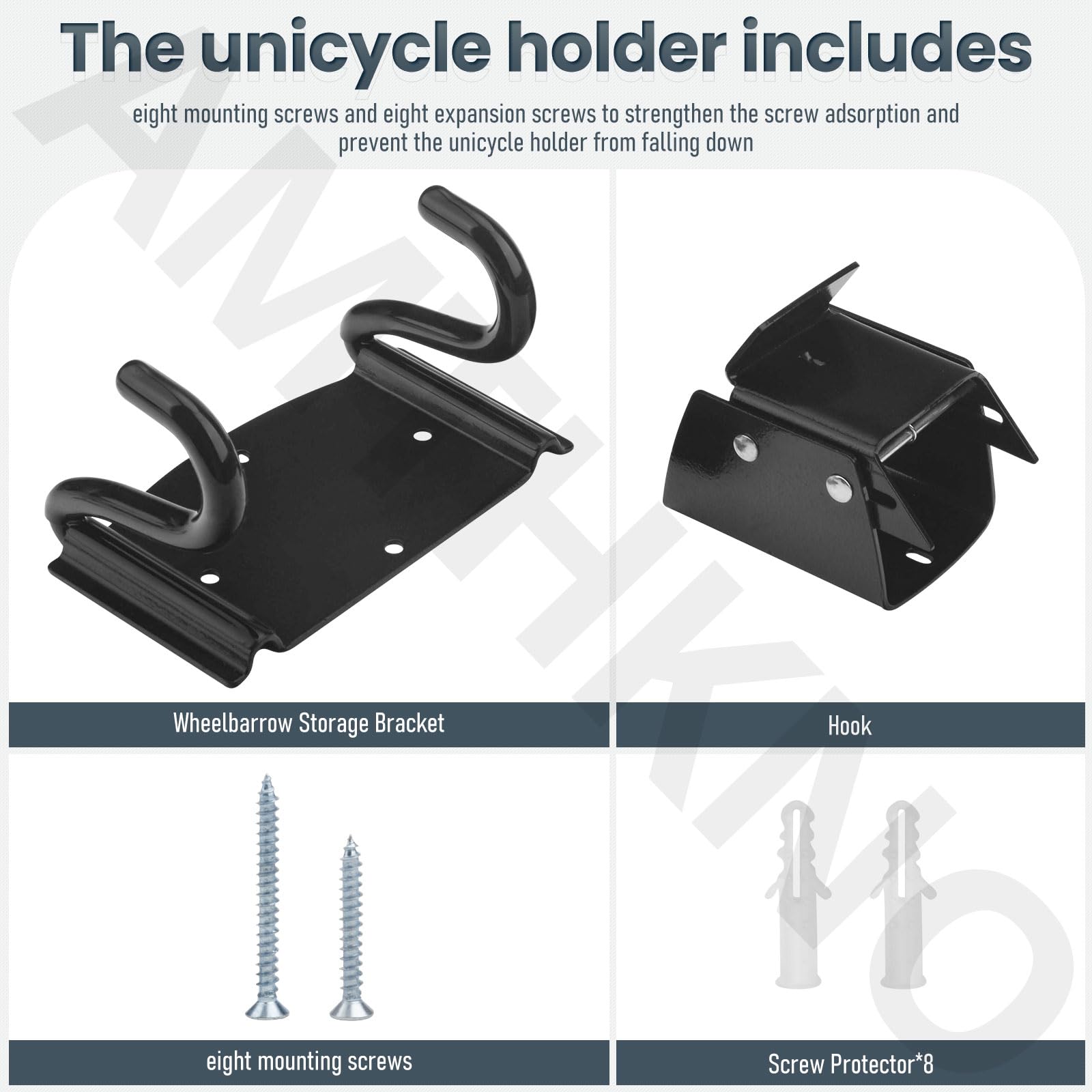 AMTHKNO Wheelbarrow Storage Bracket/Hook - 90 lbs Capacity, Maximize Space in Garden, Shed or Workshop