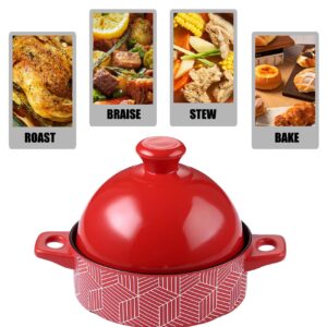 Xgxoz Ceramic Tajine Cooking Pot Ceramic Pots, Tajine Cooking Pot with Lid, Stew Casserole Slow Cooker for Home Kitchen