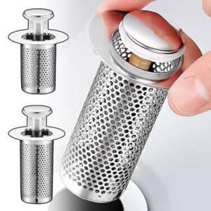 stainless steel floor drain filter,bathtub sink strainer,rustproof sink strainer,anti-blocking sink filter,bathroom sink strainer for kitchen,bathtub,sink water pipe and floor drain(5 * 3.3cm)