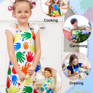 Lictin 2 Pack Kids Apron for Girls Boys Art Aprons for Cooking, Waterproof Art Apron with Pockets for Kids Painting Cooking Baking (4-12 Years)