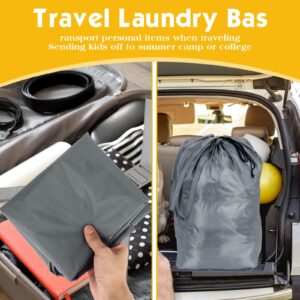 Sibba Dirty Laundry Bag Washable Travel Drawstring Pack Heavy Duty Clean Package Dirty Clothes Bag Collapsible with Handle Laundry Storage Reusable Organizer for Camp Fitness Clothes Basket (Grey)