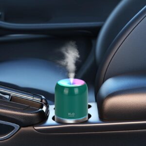 Mini Humidifiers for Bedroom, 200ml Cool Mist Humidifiers for Home Nursery Indoor Plants, Room Humidifiers for Bedroom Quiet Easy Clean Auto Shut-off Top Fill Humidifier for Car Office Desktop, Green