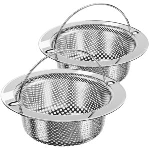 mr.siga kitchen sink strainer, stainless steel sink drain strainer, dishwasher safe, 2 pack