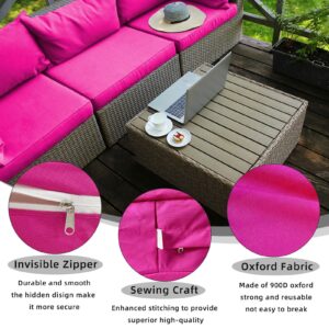 Joramoy Patio Cushion Covers 24×24×4 in - Waterproof Outdoor Seat Cushion Slipcovers Replacement Set of 2, Outdoor Chair Couch Cushion Covers for Patio Furniture with Zipper, Covers Only, Pink