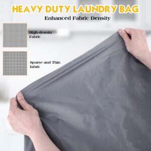 Sibba Dirty Laundry Bag Washable Travel Drawstring Pack Heavy Duty Clean Package Dirty Clothes Bag Collapsible with Handle Laundry Storage Reusable Organizer for Camp Fitness Clothes Basket (Grey)