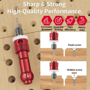 ENERTWIST Countersink Drill Bit Set with Adjustable Depth Stop, 5Pcs 82 Degree Carbide Tipped Countersink Bit with1/4 Quick Release Hex Shank for Woodworking, Carpentry, Pilot Screw Hole Set