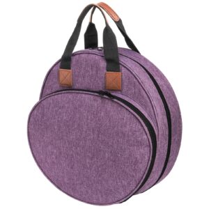 coloch embroidery project bag with handle, purple stitch storage bag portable sewing supplies carrying bag for crafts, embroidery hoops, charts and threads