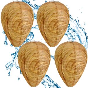 4pack fake wasp nest decoy outdoor waterproof, fake hornet nest decoy waterproof, brown, tangboo