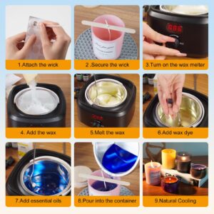 Candle Making Kit for Adults, Candle Making Supplies with Digital Soy Wax Melt Warmer, Premium DIY Starter Making Supply Perfect as Home Decorations with Glass Jar