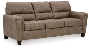 signature design by ashley navi queen sofa sleeper, 89" w x 38" d x 39" h, dark brown