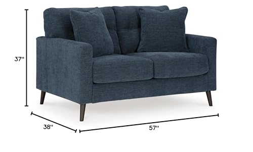 Signature Design by Ashley Bixler Loveseat, 57" W x 38" D x 37" H, Blue