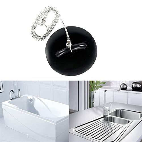 lazyfun Bathroom Bathtub Drain Stopper Rubber Sink Stopper Drain Plug With Ball Chain For Bathtub Kitchen And Bathroom Drain Stopper Bathroom Tub Sink