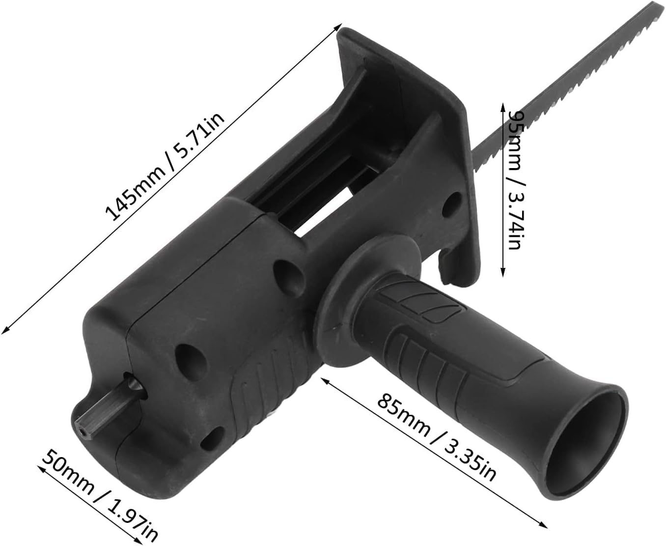 QINALO Electric Drill Reciprocating Saw Adapter, Electric Reciprocating Saw Accessory Kit with Wireless Adapter Kit and Ergonomic Black Handle, Portable Electric Jig Saw for Wood and Metal Cutting