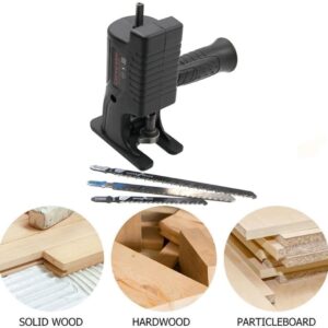 QINALO Electric Drill Reciprocating Saw Adapter, Electric Reciprocating Saw Accessory Kit with Wireless Adapter Kit and Ergonomic Black Handle, Portable Electric Jig Saw for Wood and Metal Cutting