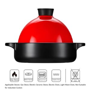 Xgxoz Traditional Ceramic Cooking Tagine, Ceramic Tagine Cookware Tagine Cooking Pot Tajine with Ceramic Closed Lid