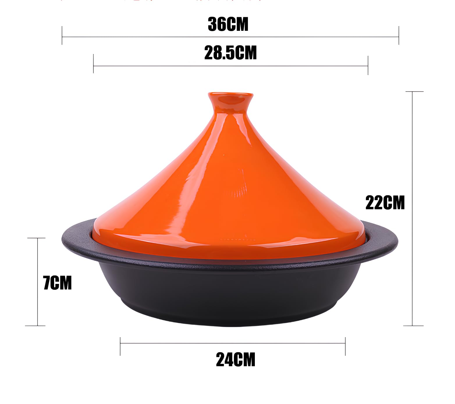 Xgxoz Enameled Cast Iron Tagine Pot Ceramic Tajine Cooking Pot with Ceramic Lid, for Stew Casserole Slow Cooker