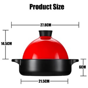 Xgxoz Traditional Ceramic Cooking Tagine, Ceramic Tagine Cookware Tagine Cooking Pot Tajine with Ceramic Closed Lid