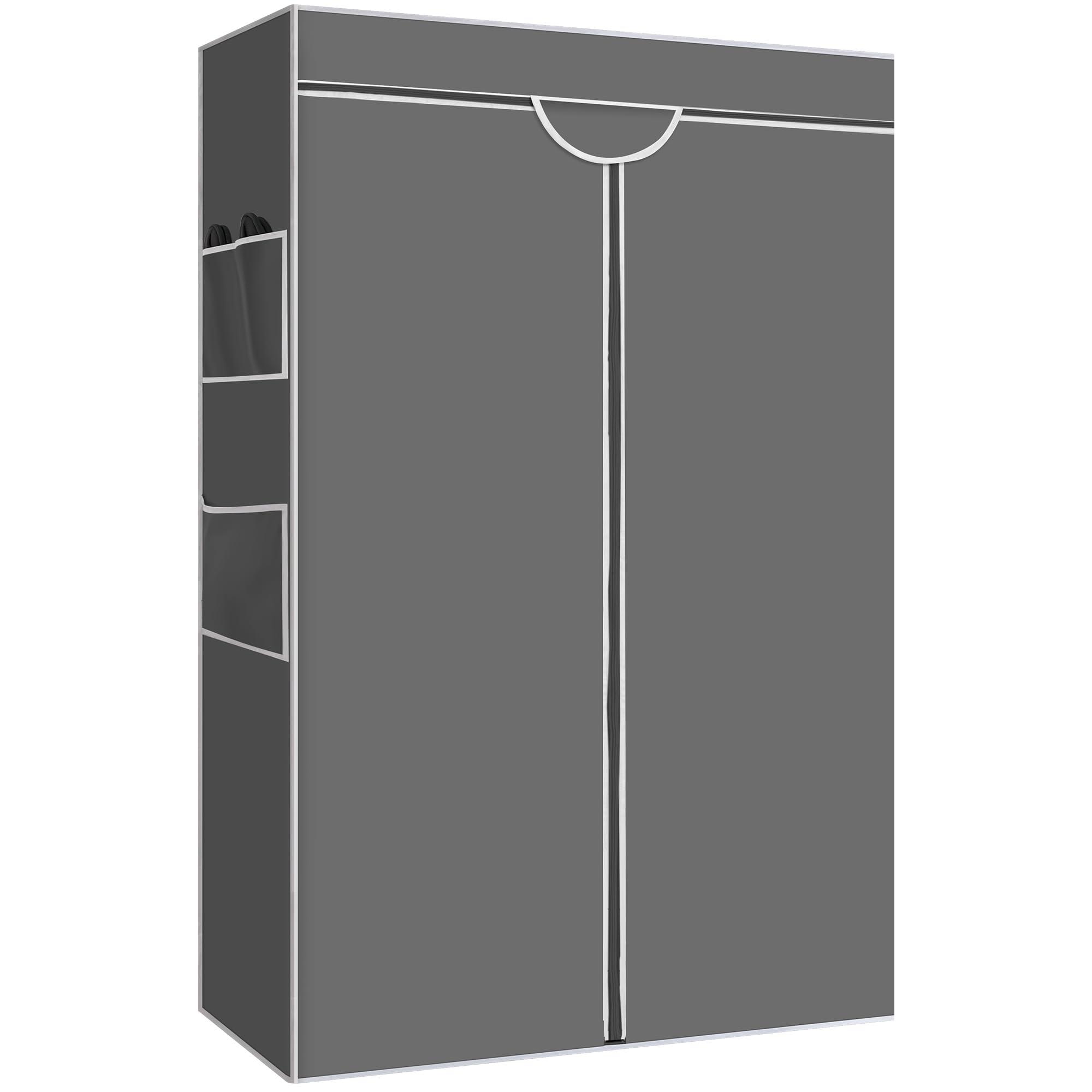 PUNION Garment Rack Cover Only Available for GR1 Clothes Rack, Dustproof Oxford Fabric Hanger Sleeve with Zipper, with Side Pocket, Grey