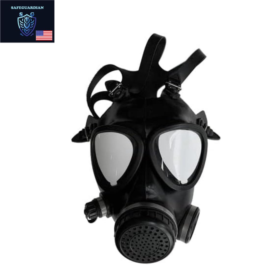 SafeGuardian Gas Mask Face Respirator CBRN Mask Israeli Military Grade Mask Survival & Tactical Gas Mask for Chemical Fumes, Particulates, and Smoke Protection, Military Grade Construction