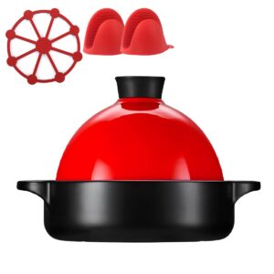 xgxoz traditional ceramic cooking tagine, ceramic tagine cookware tagine cooking pot tajine with ceramic closed lid