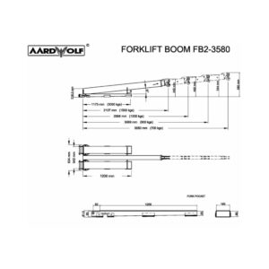 Aardwolf Forklift Boom FB2-3580 - Premium Telescoping Two-Section Rectangular Tube Steel Boom for 3-Tonne -Forklift Boom - Ensuring Strength, Reliability, and Safety