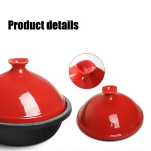 Xgxoz Enameled Cast Iron Cooking Pot with Enameled Ceramic Lid, Enameled Cast Iron Tagine Pot Ceramic Cooker Pot for Cooking