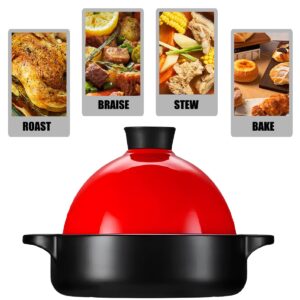 Xgxoz Traditional Ceramic Cooking Tagine, Ceramic Tagine Cookware Tagine Cooking Pot Tajine with Ceramic Closed Lid