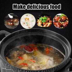 Xgxoz Cooking Tagine Pot Enameled Cooker Pot 1.3L Ceramic Casserole Heat-Resistant Earthen Pot with Enameled Ceramic Lid