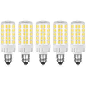 maelsrlg e11 led bulb dimmable, 50w equivalent, daylight 6000k, t4 mini candelabra led bulb, e11 base, 5w 580 lumen, 5-pack